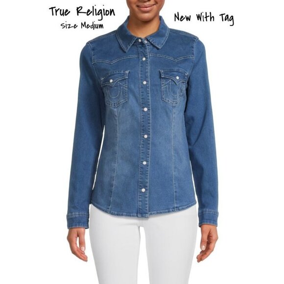 True Religion | Tops | True Religion Womens Medium Pearl Snap Western ...